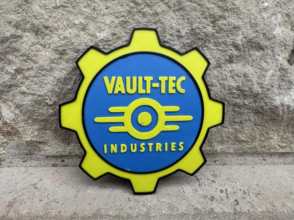 Fallout Vault-Tec Industries Logo Wall Art - Blue Gear Design for Deco ...